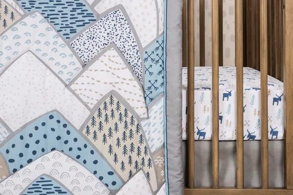 Trend Lab Florence 3 Piece Crib Bedding Set, Can Be Used As A Blanket Or A Playmat for Tummy Time, Includes Quilt, Fitted Crib Sheet and Skirt