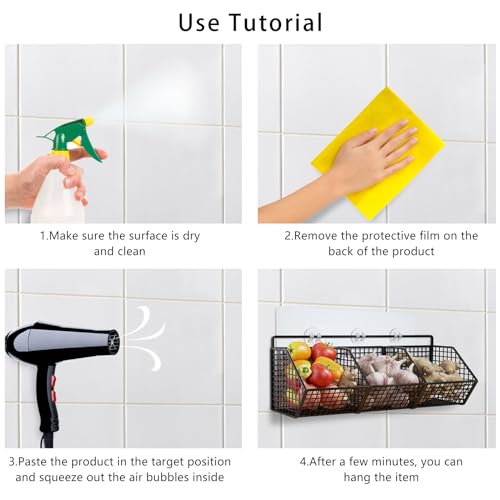 Ouligay 2PCS Shower Caddy Adhesive Hooks Replacement No Drilling Shower Wall Caddy Hooks Strong Sticker Hooks Corner Shower Caddy Adhesive Sticker for Bathroom Shower Caddy