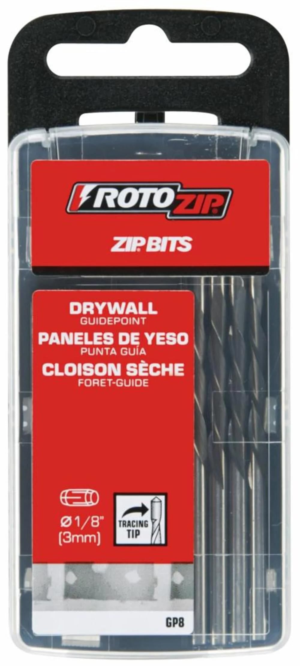RotoZip Roto-Zip 1/8" Guide Point Drywall Router Bits for Cutout Tools (40-Pack) (ROTO ZIP - GP8-40/PACK)