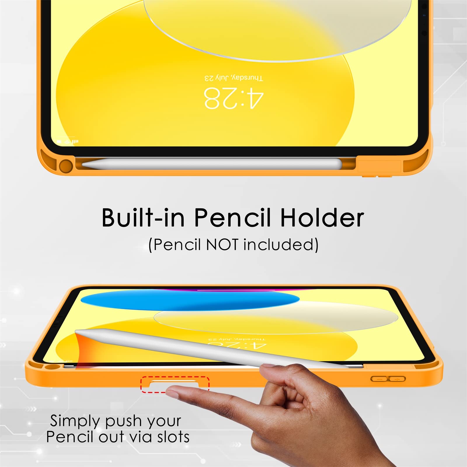 Soke New iPad 10th Generation case 2022 10.9 Inch with Pencil Holder - [Full Body Protection + Auto Wake/Sleep+ Soft TPU Back Cover], Book Black