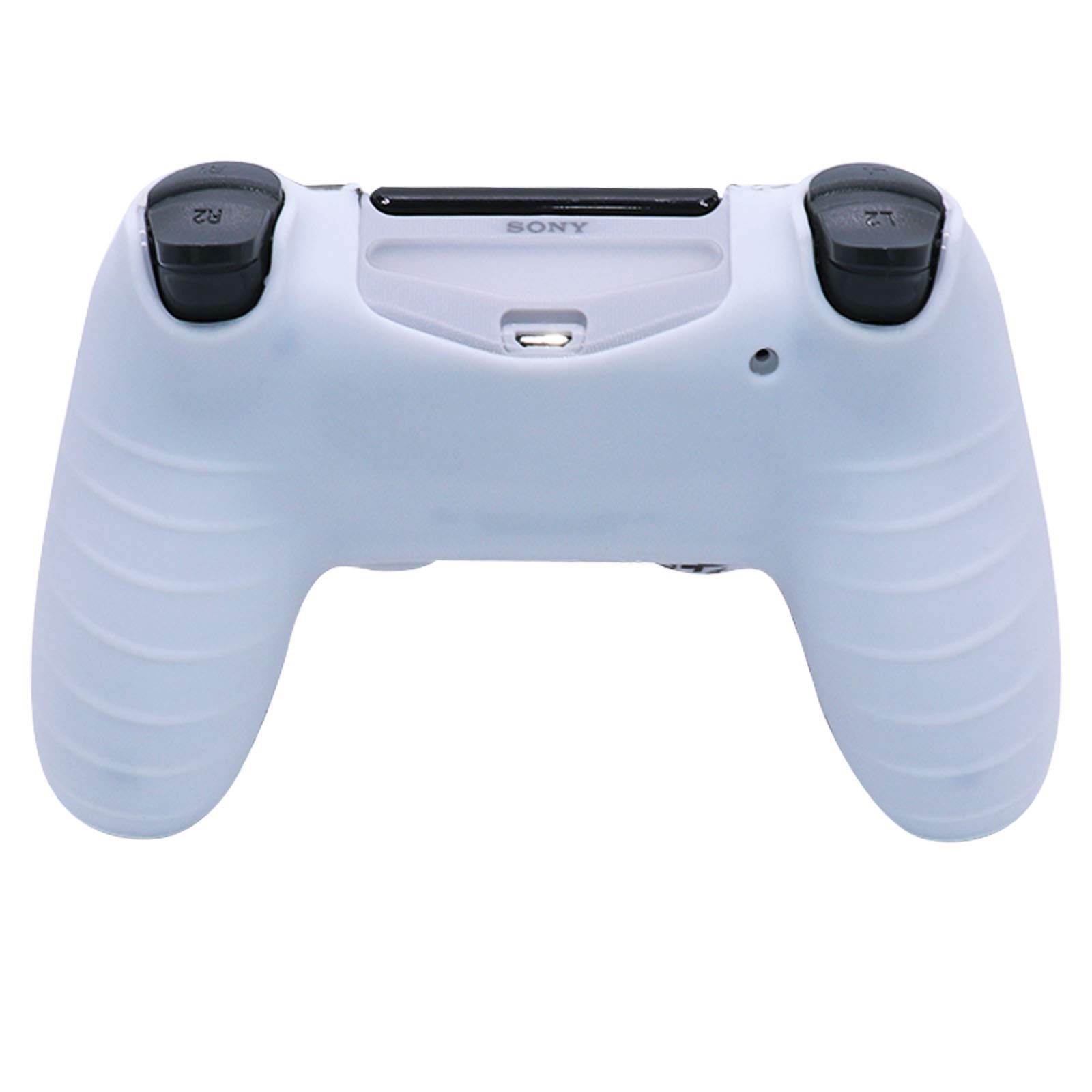 RALAN Controller Skin Anti-Slip Silicone Cover Protector Case Compatible with PS4 Slim/PS4 Pro Wireless/Wired Gamepad Controller x2 with 4 Cat Paw Thumb Grip Caps and Black Pro Thumb Grip x 8.