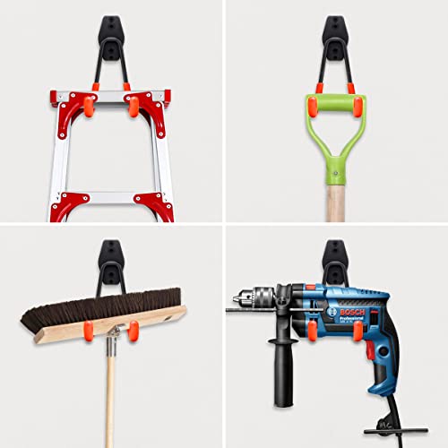 ZNCMRR 10 Pack Steel Garage Storage Utility Double Hooks, Heavy Duty Wall Hooks for Organizing Various Tools, ladders,Bulk Items, Bikes, 5 Sizes