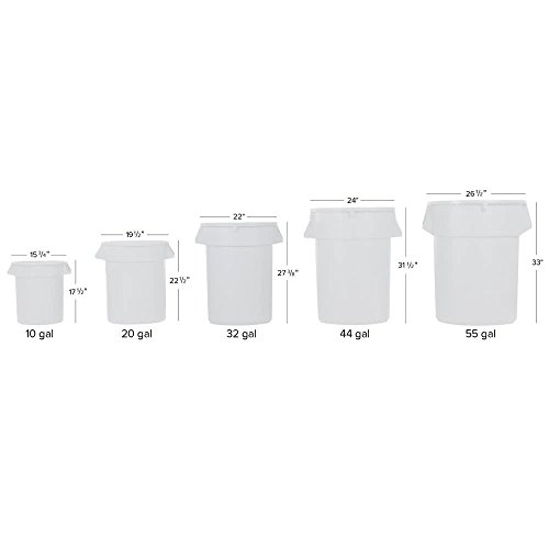 TableTop King 32 Gallon Yellow Trash Can, Lid, and Dolly Kit