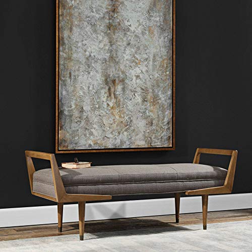 Uttermost Waylon Oatmeal Fabric Tufted Bench