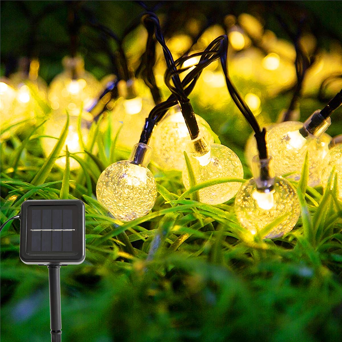 Vindany Outdoor Solar String Lights - 60 LED Decorative Fairy Lights String Light Solar Crystal Globe Waterproof Party Lights for Christmas Garden Wedding