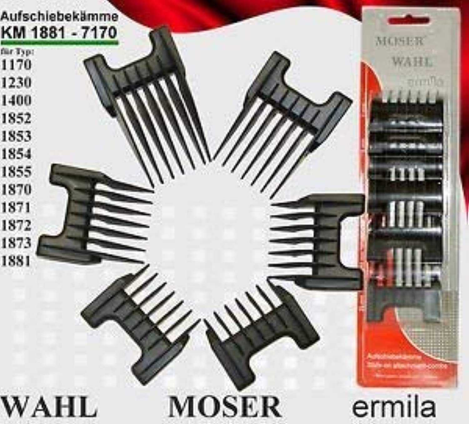 Moser Attachment Combs FOR-1888-1884-1871-1854-1872-1873-1661-1660-1230 (3mm-25mm Pack)