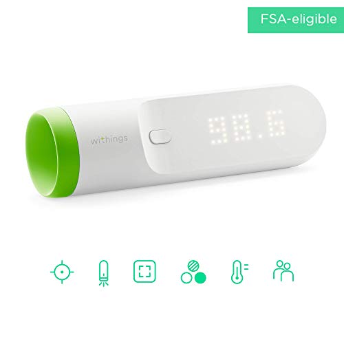 Withings Thermo β Contactless Smart,Digital Thermometer Forehead, No touch, Baby thermometer, Infant thermometer, Toddler & Adults, FSA-Eligible