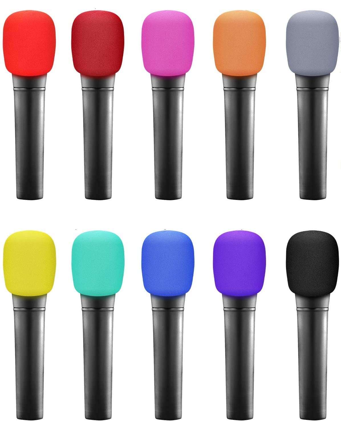 Fielect 2Pcs Microphone Covers Foam Mic Cover Handheld Microphone Windscreen Shield Mic Foam Filter Pink for KTV Broadcasting