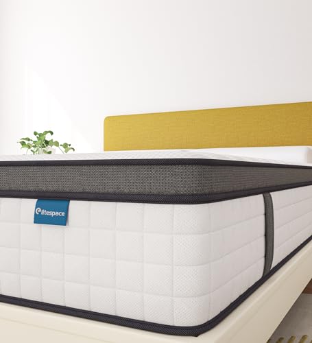 elitespace 10 Inch Memory Foam Hybrid Medium Firm Queen Mattress, Breathable Soft Pressure Relief