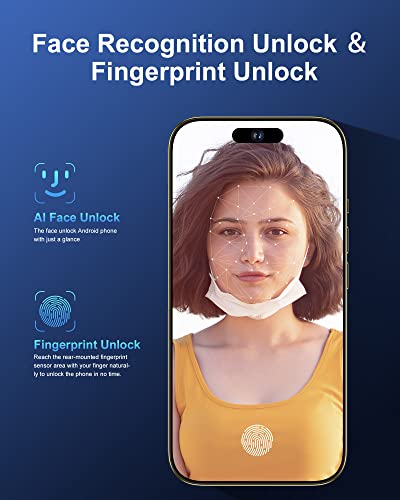 WV LeisureMaster A14 Pro Max 5G Unlocked Smartphone - 6GB+128GB Fully Unlocked Cell Phone for Android 11, 7.3", 7300mAh, 50MP+108MP Dual Camera(Gold)