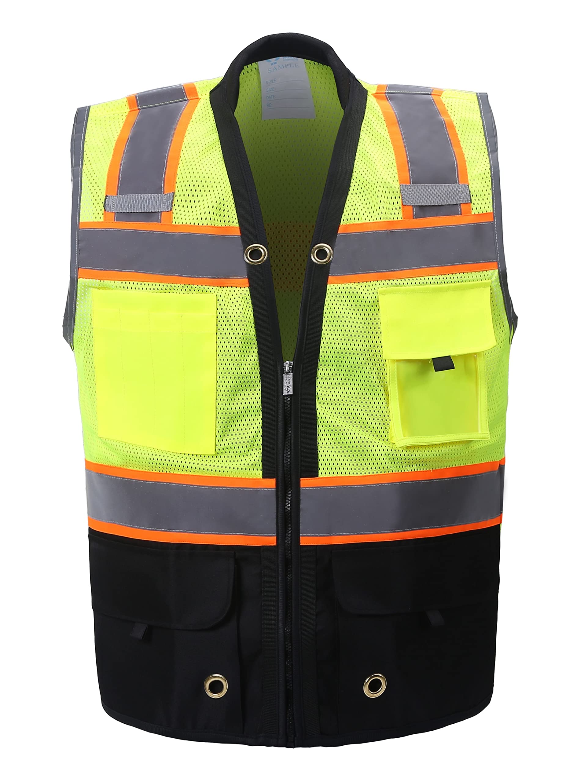 Shine Bright Safety Vest - High Visibility with Reflective Straps and Pockets – Premium, Soft, Durable, and Breathable – ANSI CLASS 2 (Size XL, Black)