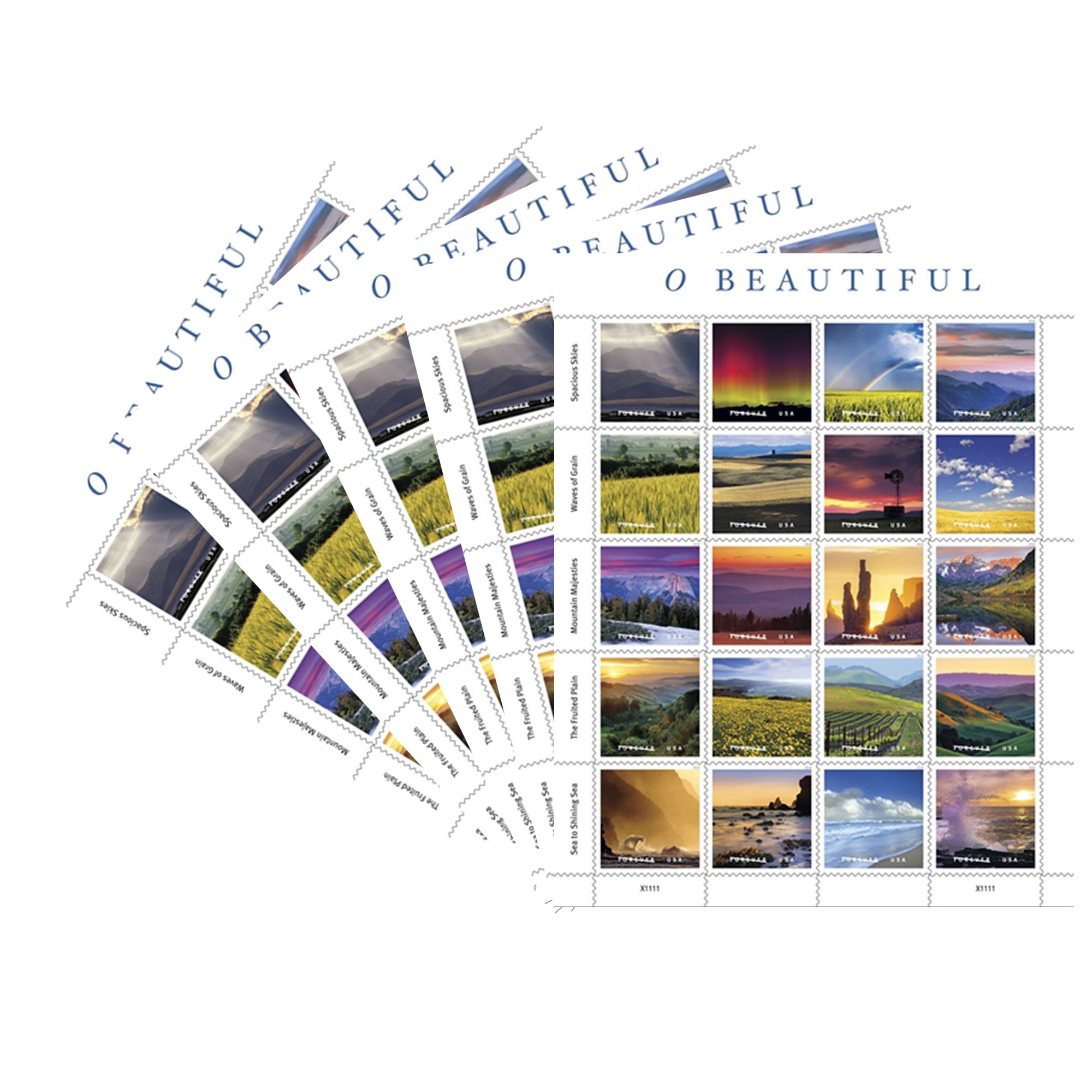 USPS Forever Stamps O Beautiful 5 Sheets of 20 Stamps