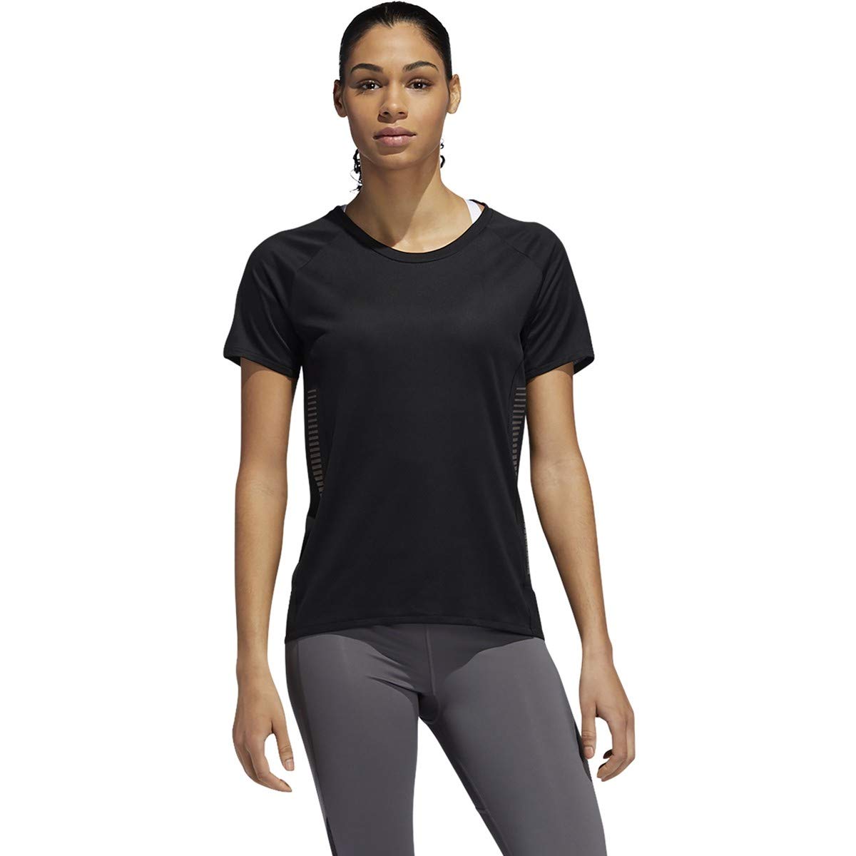 adidas Women's 25/7 Tee Rise Up N Run White/Sharp Blue Small