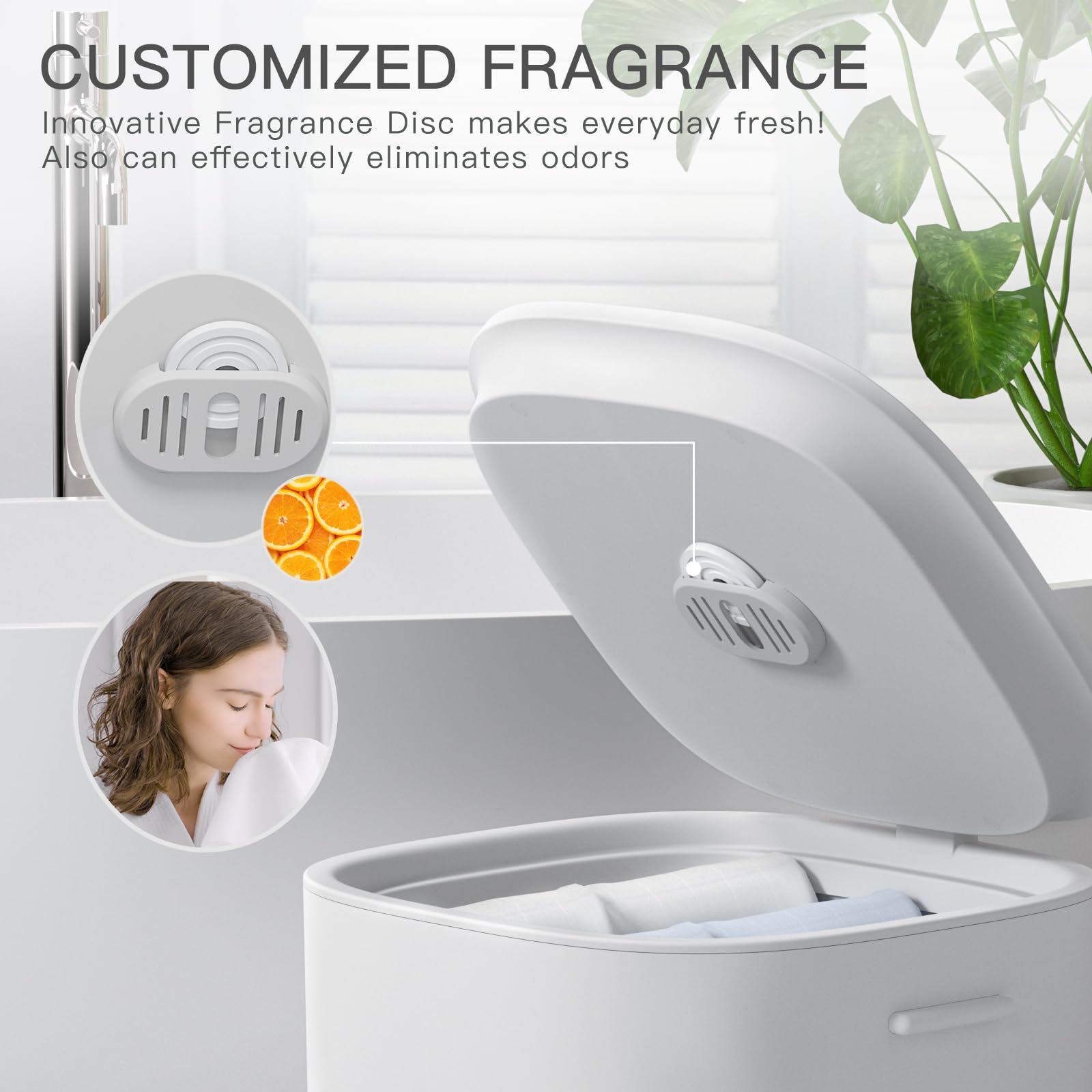 DOACE Towel Warmer Bucket, Small Hot Towel Warmer with LED Display, Heat Timer 20/40/ 60 Min, Up to 24 Hour Delay Timer, Fits Up to Two Oversized Towels,Gray A16