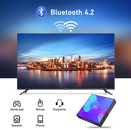 Android 11 TV Box S905W2 USB 2.0 3D 4K UHD 4GB RAM 64GB ROM 2.4G 5G Dual Band WiFi with BT 4.2 WiFi Media Player with Backlit Mini Keyboard Set Top TV Box