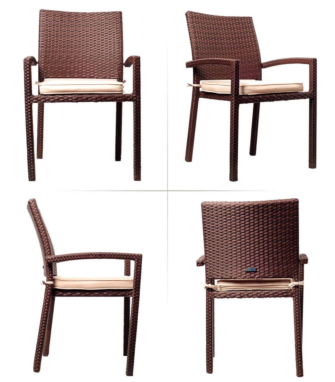 Brampton Certified Teak | Ideal for Patio and Indoors Amazonia Milarm 7-Piece Outdoor Dining Table Set, Brown