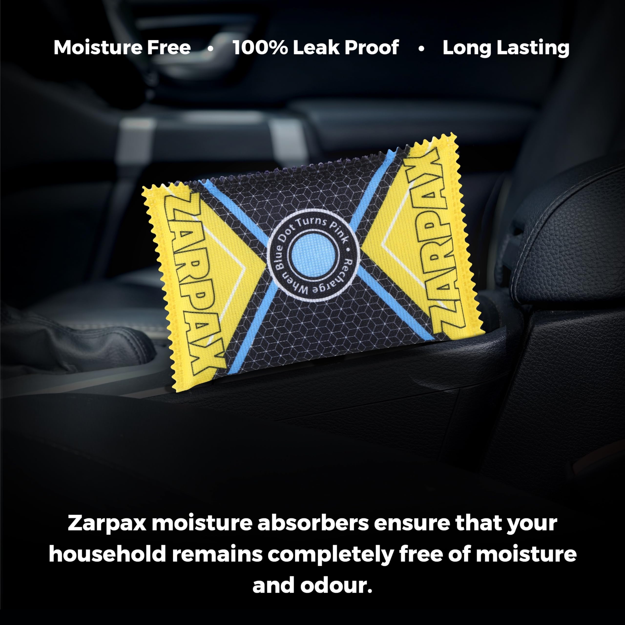 Zarpax 4.4 oz/125g Rechargeable Desiccant Packs Dehumidifier Bag - 12 Pack - Moisture Absorbers For Safes, Car, Bathroom, Storage - Moisture Remover Eliminates Humidity - Reusable Desiccant Bags