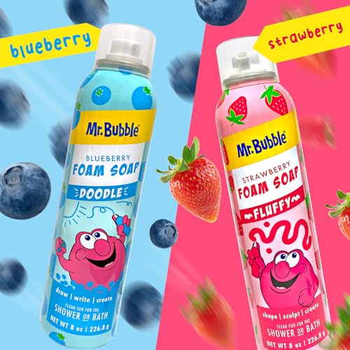 Mr. Bubble Twin Pack Foam Soap - Sculpt and Draw in the Tub; Soft, Moldable, Gentle, Scented Foam (Pack of 2, 8 fl oz Each)