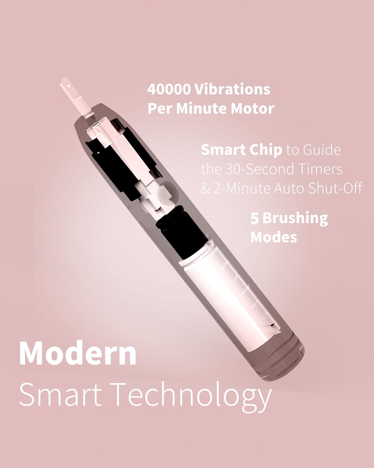 Aneebart Sonic Electric Toothbrush 2 Pack,Electric Toothbrush for Adults and Kids ,Travel Electric Toothbrush Includes 12 Brush Heads,6 Modes with 2 MIN Smart Time (Black Pink)