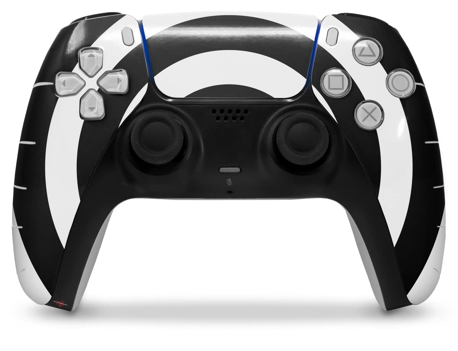 WraptorSkinz Skin Wrap compatible with Sony PS5 DualSense Controller Bullseye Black and White (CONTROLLER NOT INCLUDED)