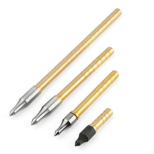 AMEYXGS 6pcs Archery Brass Arrow Weight 100/150/200/250/300 Grains Combo Screw Point Copper Insert