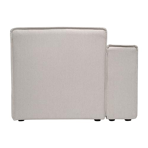 Flash Furniture Bridgetown Fabric Left Chair Module for Sectional Sofa, Customizable Modular Couch Left Seat with Arm Rest, Cream