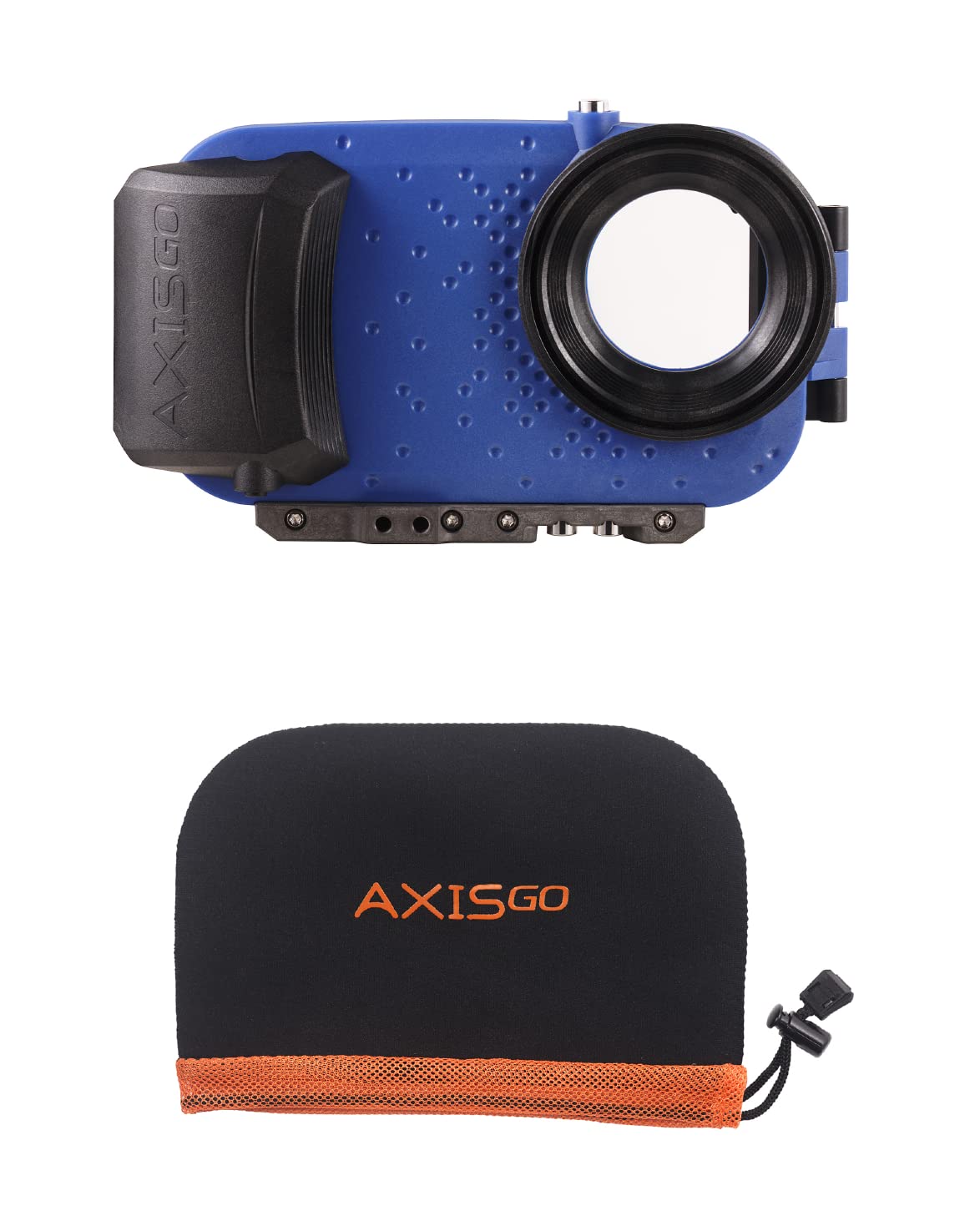 AquaTech AxisGO iPhone 11 Pro Max/iPhone Xs Max Waterproof Phone Housing for Underwater Action Photography Snorkeling Surfing Travel Case - Ocean Blue Bundle