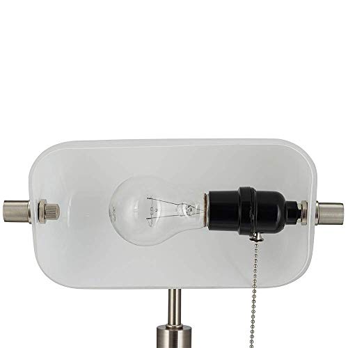Amazon Brand β Ravenna Home Classic Straight Banker's Task Desk Lamp with LED Light Bulb, 16"H, Brushed Nickel