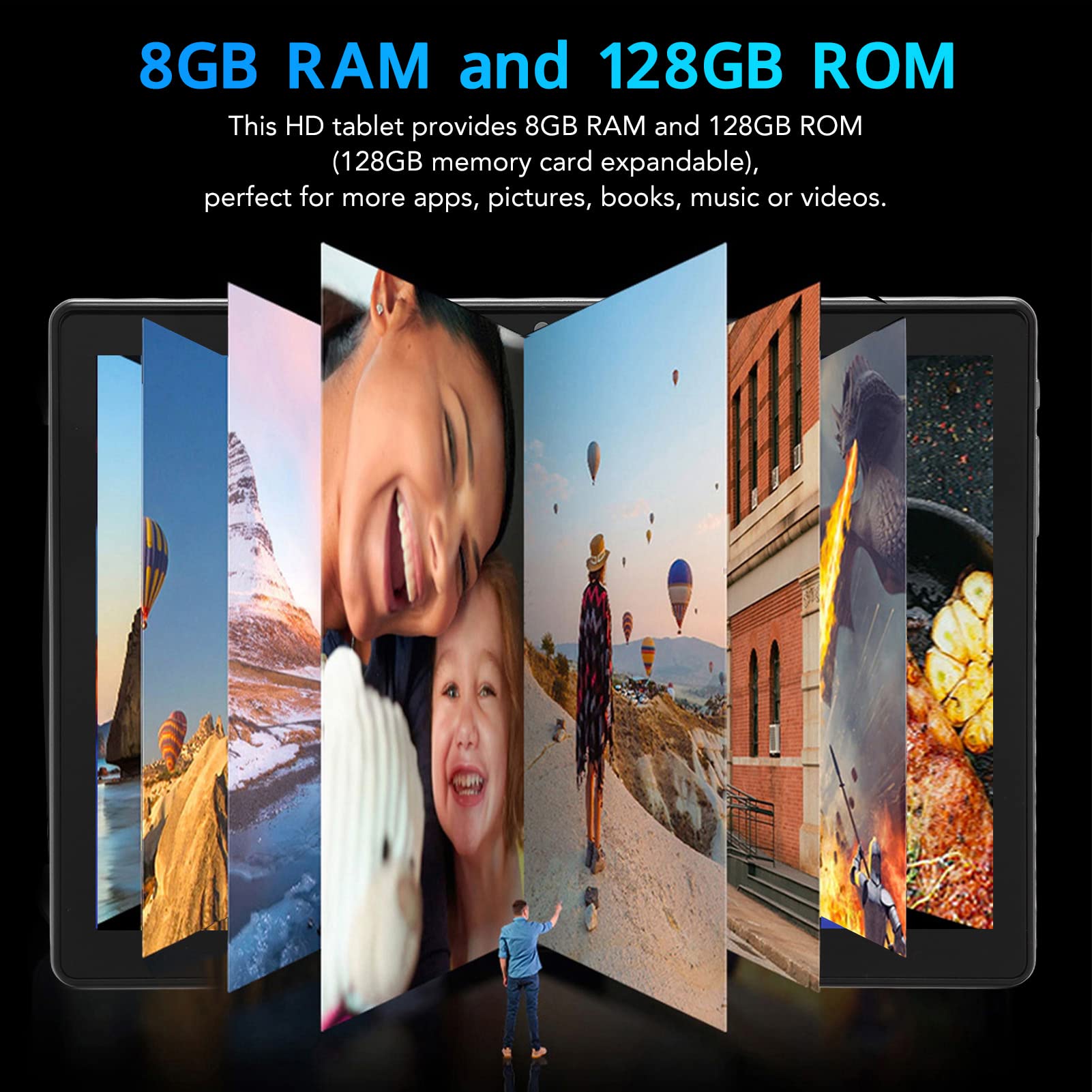 Aqur2020 Office Tablet, 10.1 Inch 8GB RAM 128GB ROM Gaming Tablet for Home (Iron Gray)