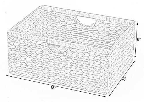 Vintiquewise Foldable Natural Water Hyacinth Storage Bin, Small