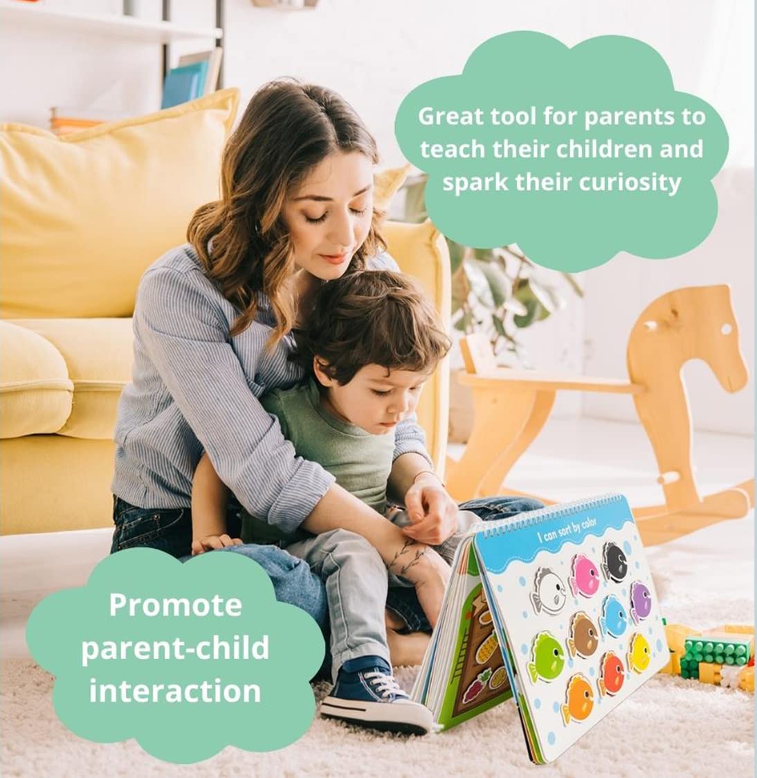 Twinventures Montessori Preschool Busy Book for Toddlers, Autism Sensory Educational Toys, Assembled Activity Binder for Early Learning, Preschool Learning Activities