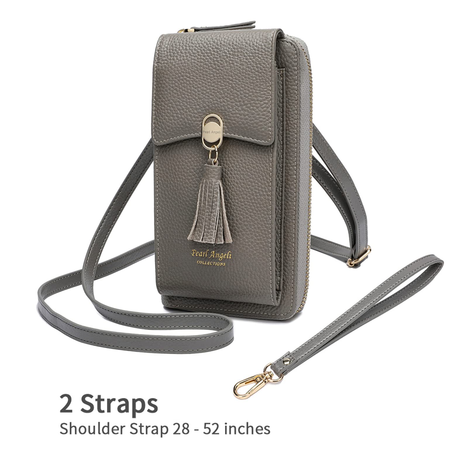 Pearl Angeli Women Phone Purse RFID Blocking Genuine Leather Small Ladies Cross-body Wallet Shoulder Bag