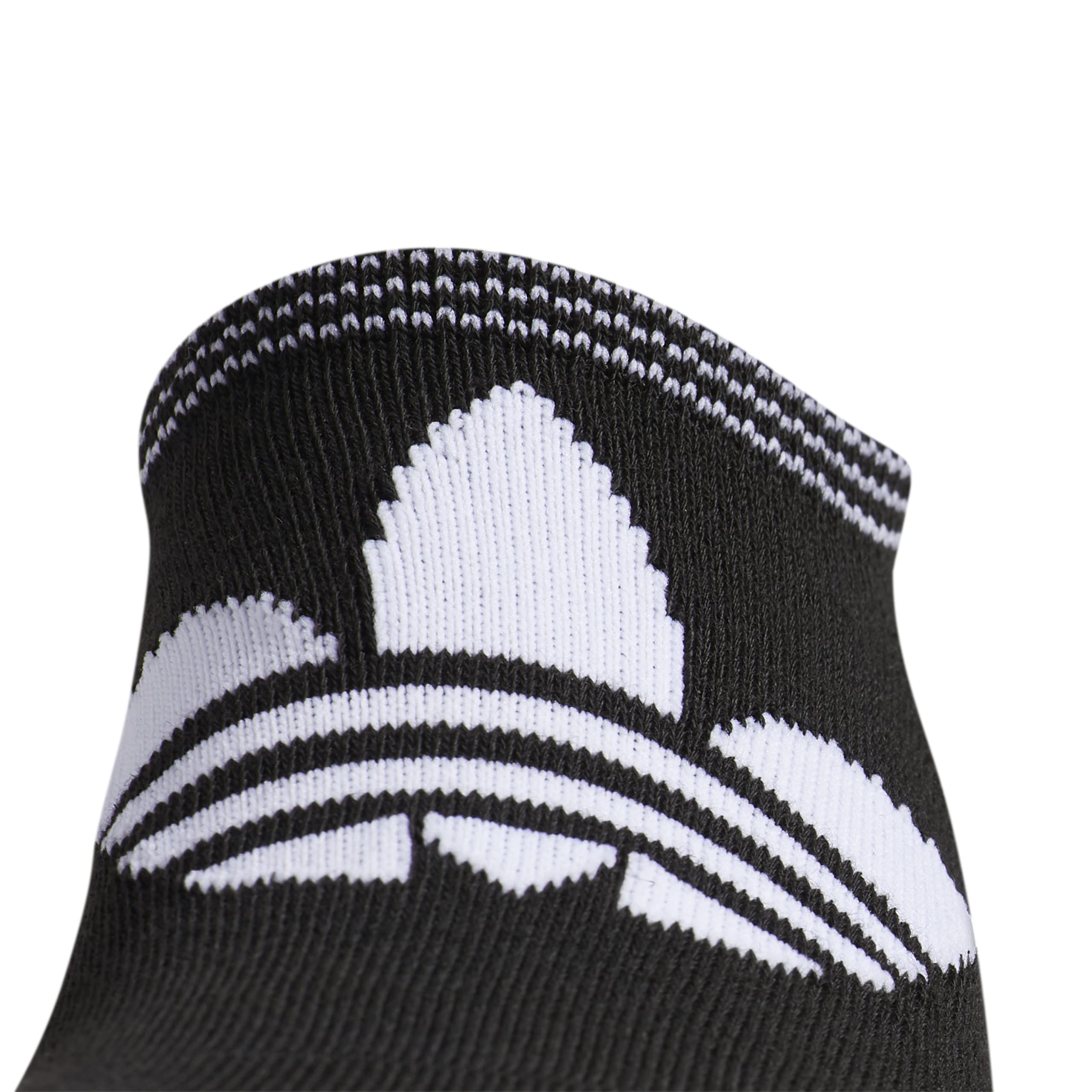 adidas Originals Women's Originals Trefoil Superlite 6-Pack Super No Show, Black/White, Medium