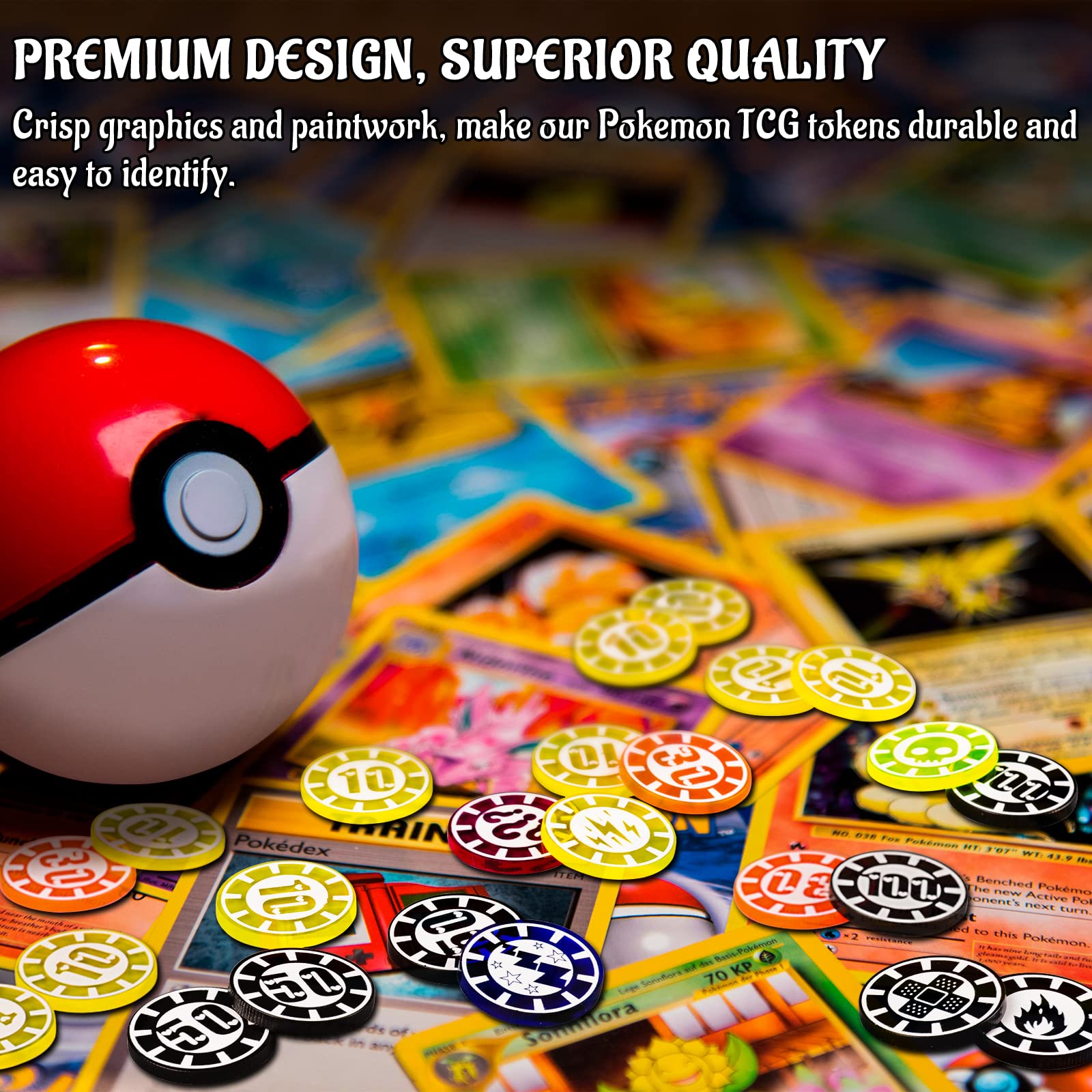 CZYY Damage and Status Counters Set of 24 Acrylic Effect Tokens Combatible with TCG