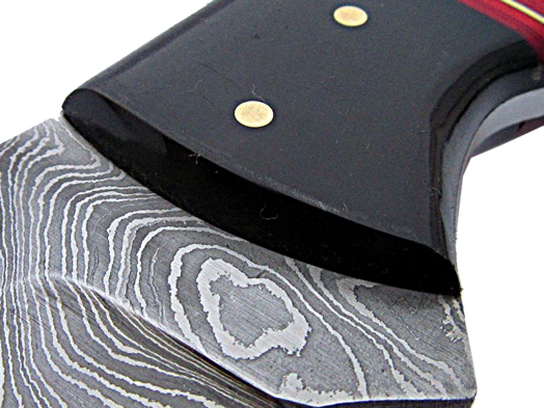 AishaTech Asek Fixed Blade Hunting Knife Damascus Steel Blade Bone Handle