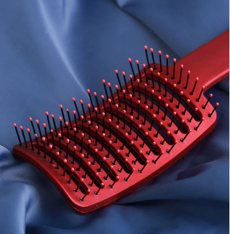 arc ventilation brush for fast drying, curved ventilation hole declination dryer hair brush, anti-static fast drying modeling tool, suitable for wet/dry hair