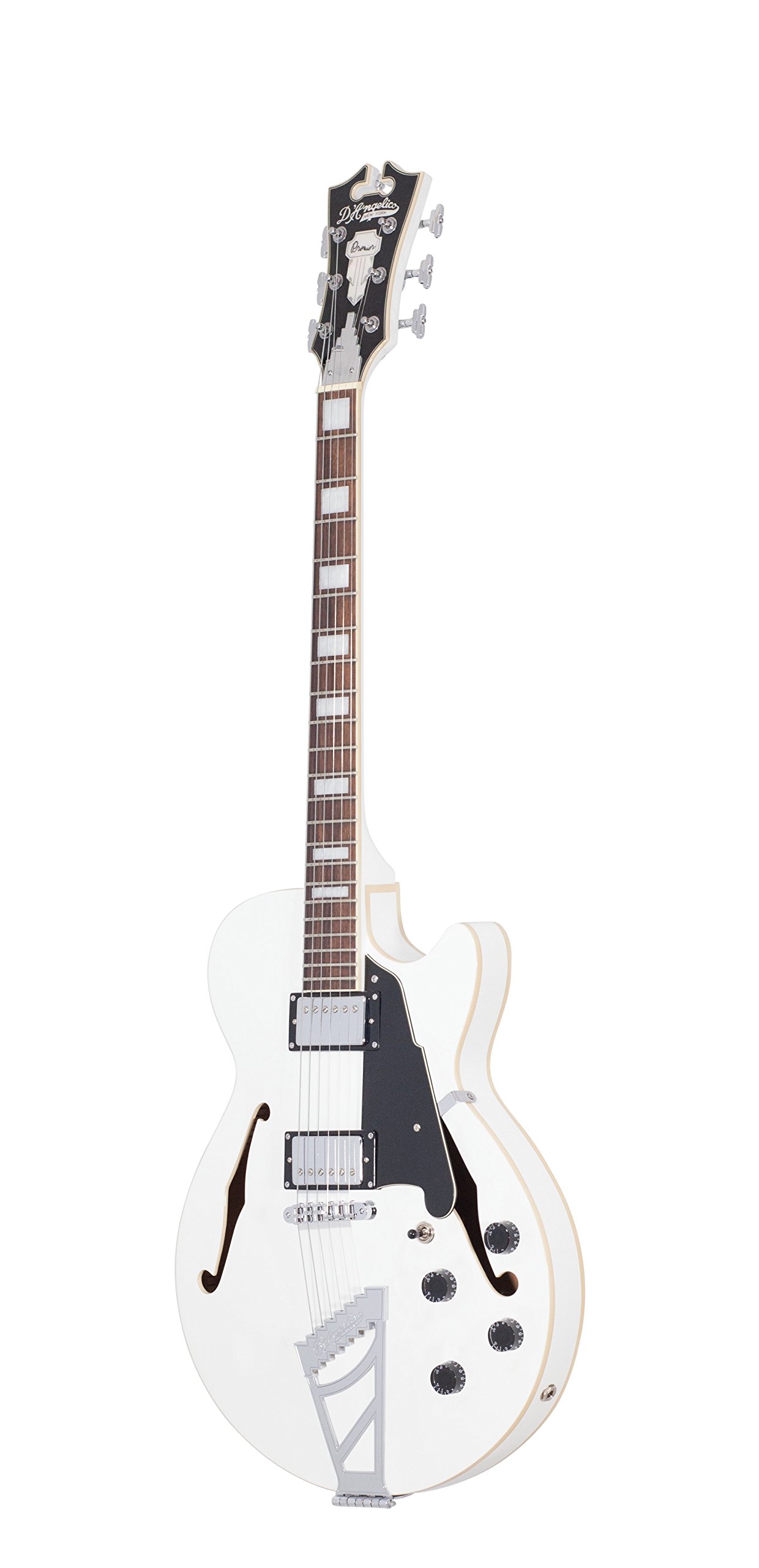 D'Angelico Premier SS Semi-Hollow Electric Guitar w/ Stairstep Tailpiece - White