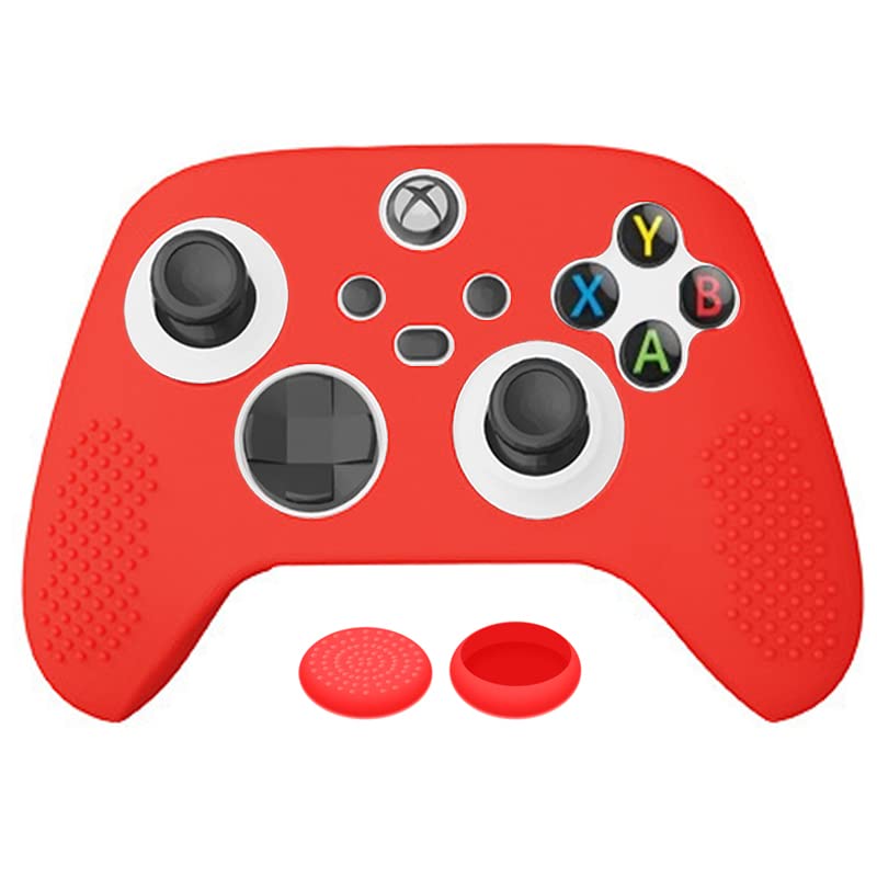 ANSIPPF Xbox Series X Series S Compatible 4 Pcs Premium Silicone Controller Covers, Anti Slip Skin Sweat-Proof Case Sleeve for Xbox Series S X Accessories White Black Blue Red