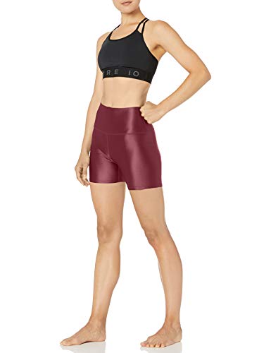 Amazon Brand - Core 10 Women's Icon Series Liquid Shine High Waist Yoga Short β 5 Merlot, Large