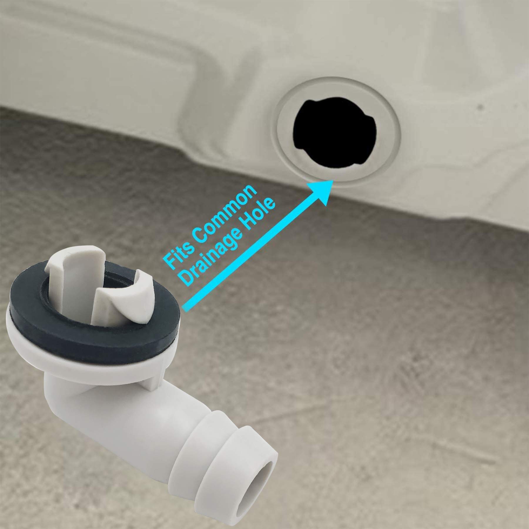 Air Jade 3/5 Inch(15mm) Air Conditioner Drain Hose Connector Elbow Fitting with Rubber Ring, Universal Fit Mini-Split AC Unit and Window Air Conditioning Unit