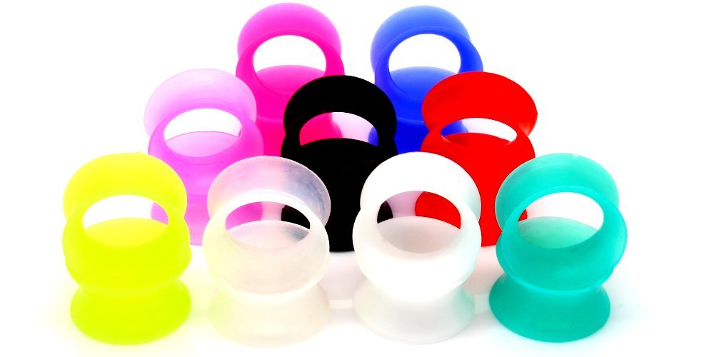 All 9 Pairs Ultra Thin Soft Silicone Ear Gauge Tunnels 18 Ear Plugs Total (14mm- 9/16 Inch)