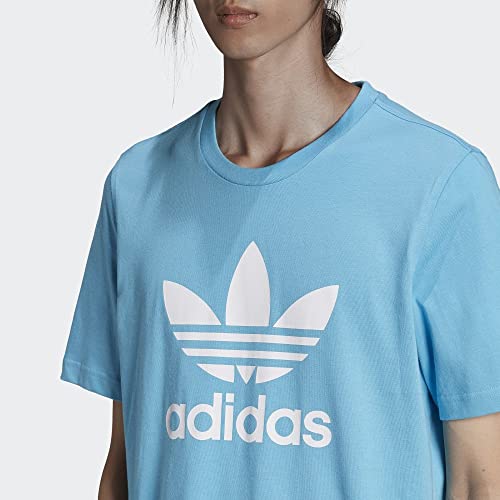 adidas Originals Men's Adicolor Classics Trefoil Tee, Sky Rush/White, Large