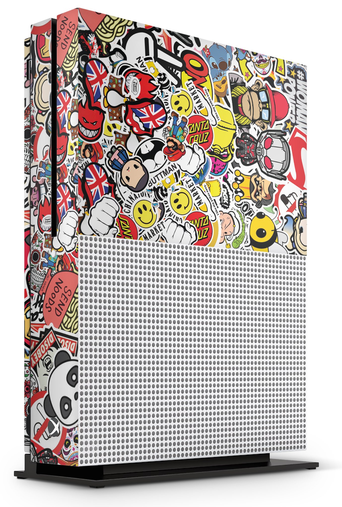 GNG Stickerbomb Skin Decal Sticker Compatible with Xbox One S Console + 2 Controller Skins