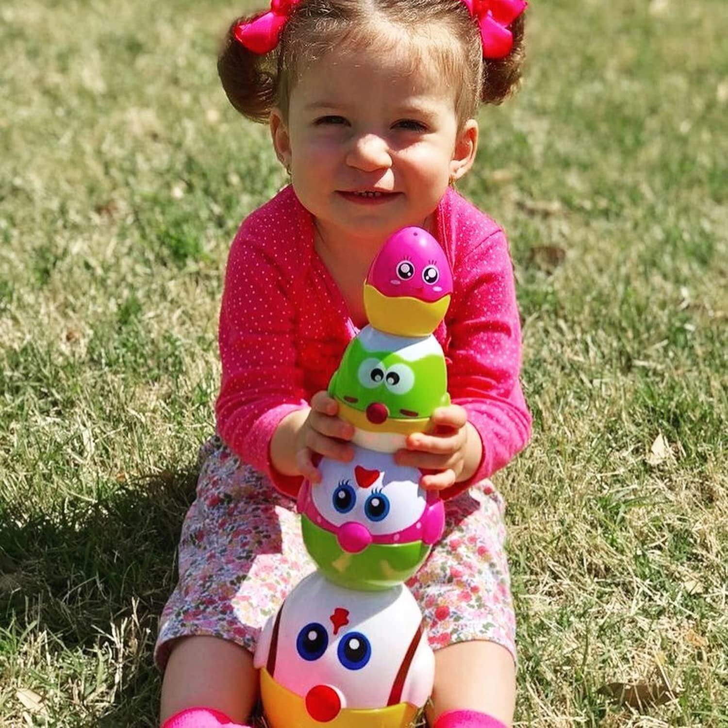 Easter Egg Toys for Toddler, 8 Pcs Nesting & Stacking Chicks Matching Toys for 18 months, 2, 3+ Yr Old, Plastic Eggs Fillable, Easter Basket Stuffers, Gift for Girl Boy Easter Party Favor, Easter Hunt