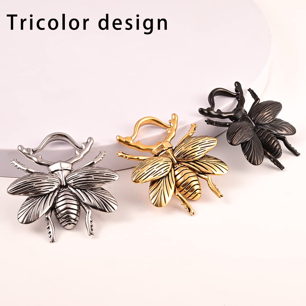 Atomhole 2PCS Bee Ear Weight Hanger for Stretchched Ears Heavy Dangle Gauge for Ears Plugs Tunnels For Women Men (6mm(2G), Black)