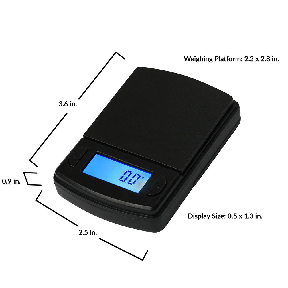 American Weigh Scales Fast Weigh MS Series Precision Digital Pocket Weight Scale, Flexible Measurements 600G x 0.1G (MS-600-BLK)