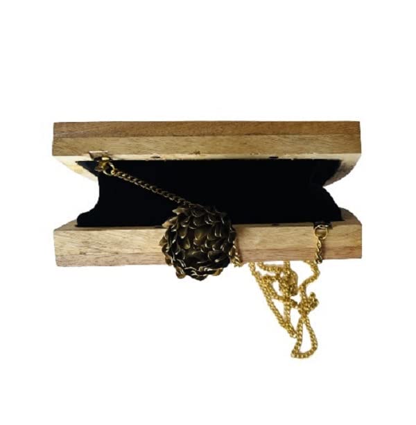 Antique Peacock Wooden Clutch and Shoulder Bag