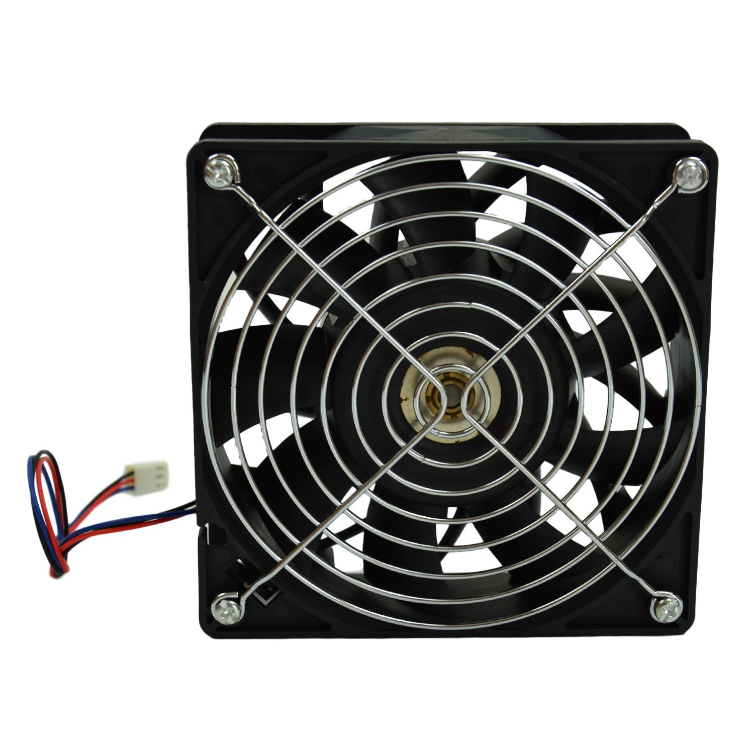 HIGHFINE 12cm 120mm 200CFM 4000RPM CPU Cooling Fan FFC1212DE 12V DC 3-Pin 3-Wire PC Computer High CFM Cooling Case Fan with Metal Finger Guard Grill