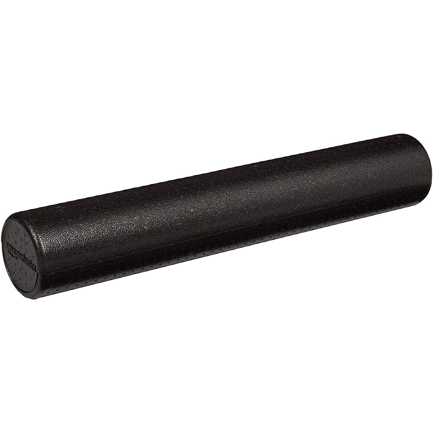 Amazon Basics Extra Thick Exercise Yoga Gym Floor Mat with Carrying Strap - 74 x 24 x .5 Inches, Pink & High-Density Round Foam Roller, 36 Inches, Black