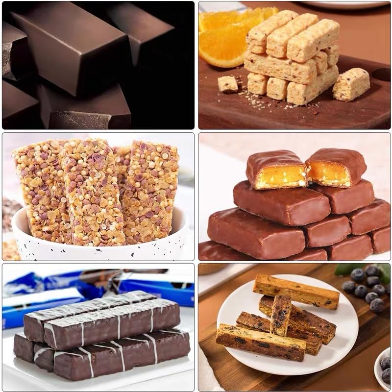 AFINSEA 3 PCS Granola Bar Mold Silicone Mold,Rectangle Cereal Energy Bar Mold Butter Mold for Ganache, Chocolate Bar, Truffles, Cheesecake, Pudding(8-Cavity)
